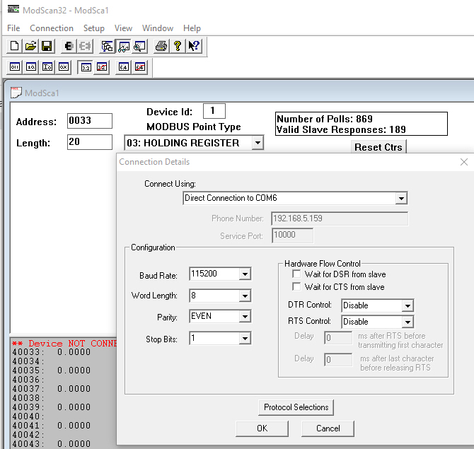 How to acquire data via Modbus RTU