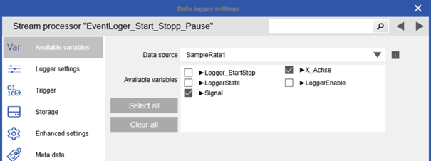 How can I create a start, stop, and pause logger?