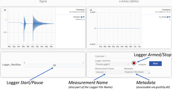 How can I create a start, stop, and pause logger?