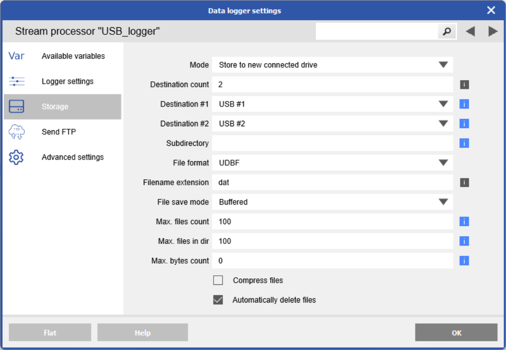 Setting Up a Logger to Record Data to a File