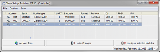 Configuring UART and Module Address Settings