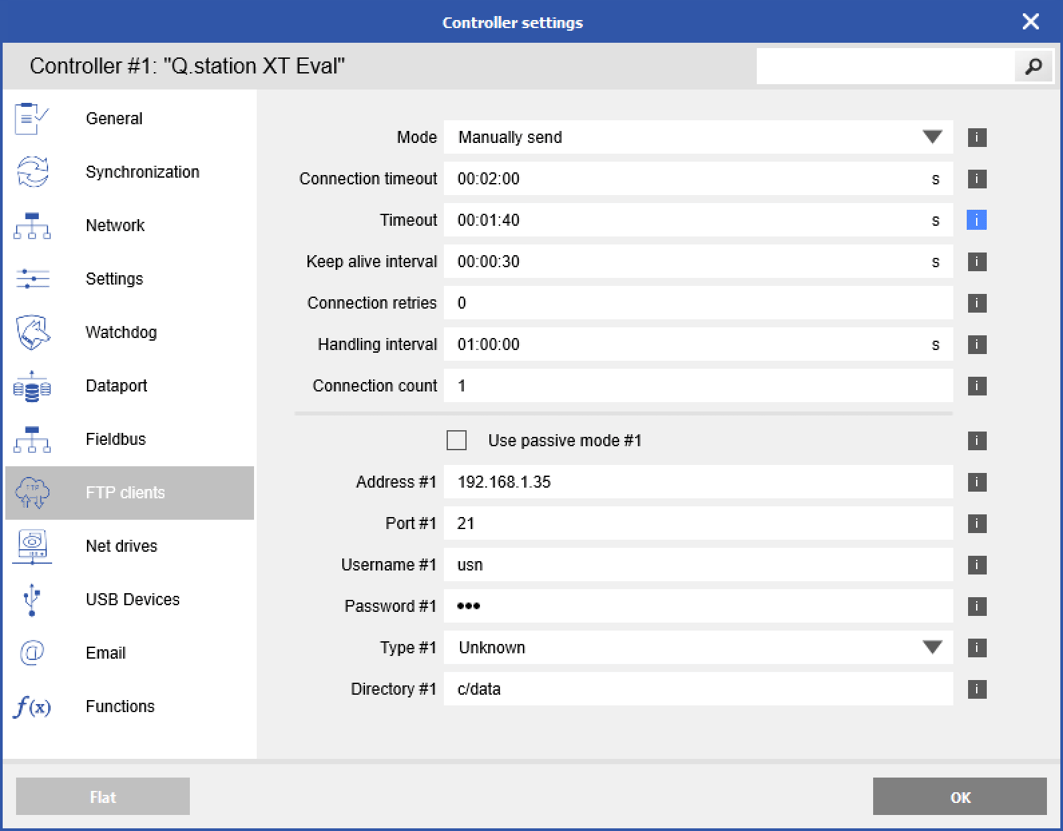 How to send data logger files from a controller to an FTP server