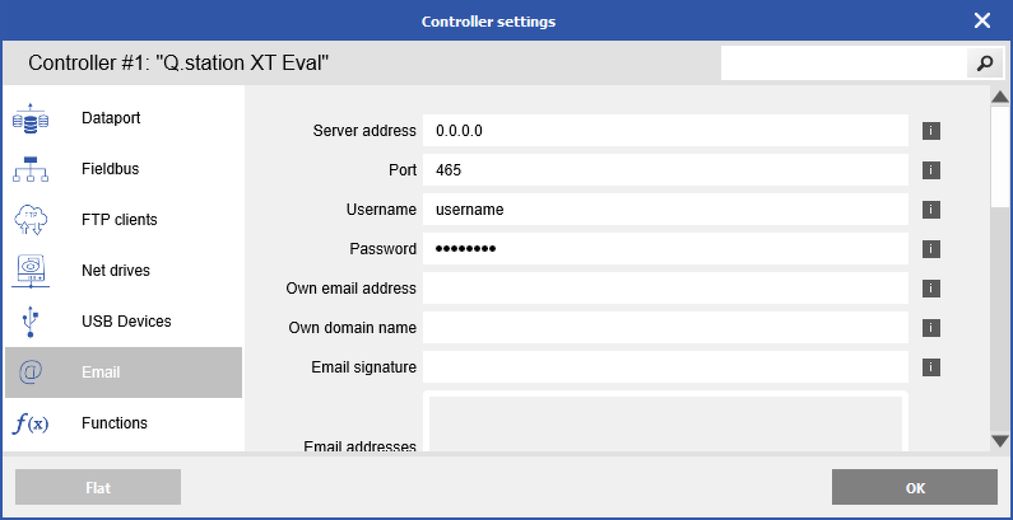 Sending Data Logger Files from a Q.station Controller via Email