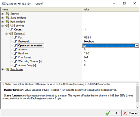 How to setup the controller as a Modbus slave